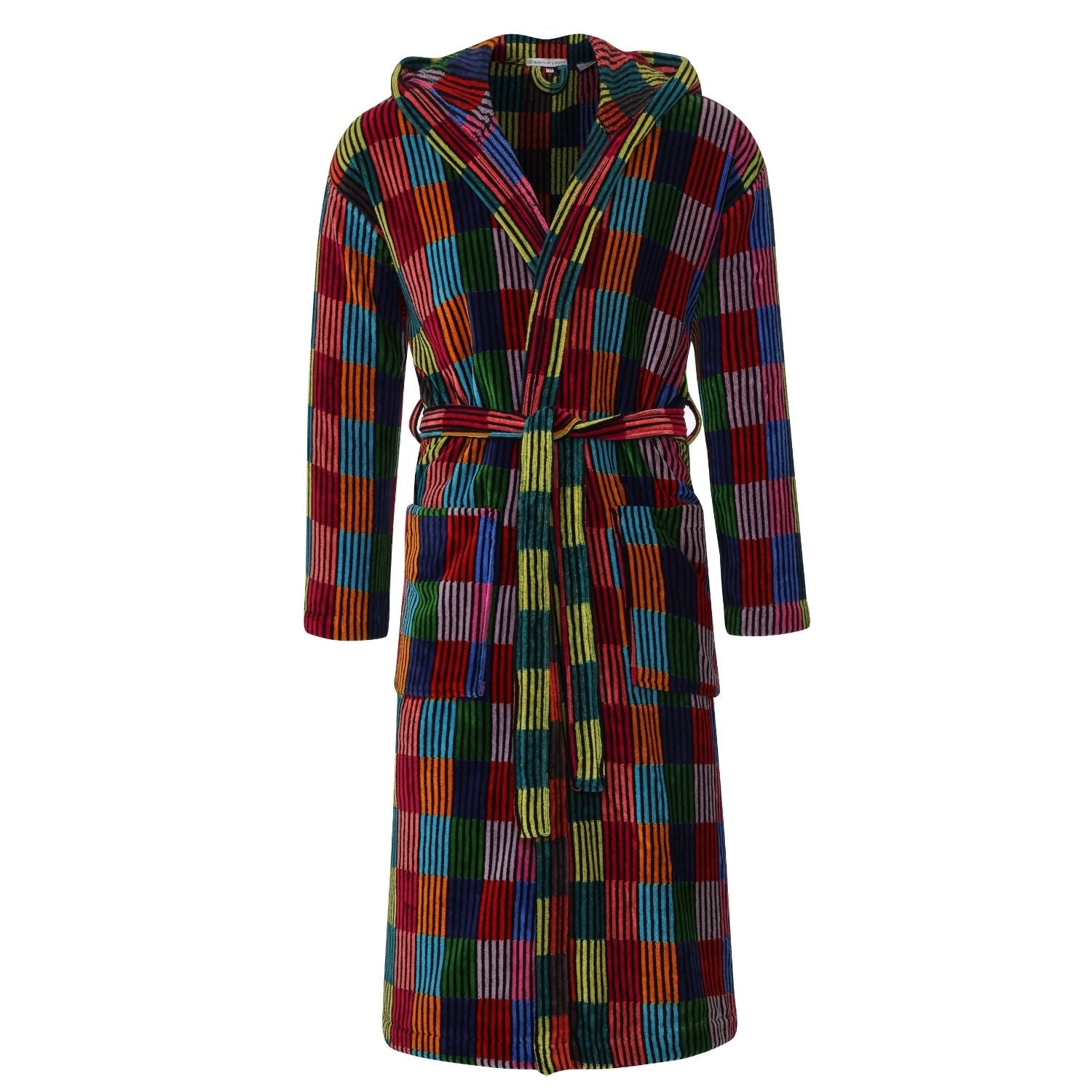 Women's Hooded Dressing Gown | Patchwork | Bown of London – Bown of ...